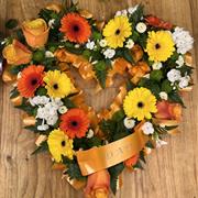 Loose Open Heart - Gerbera & Roses - Funeral Flowers Verwood